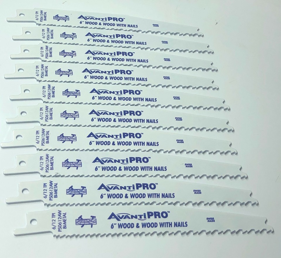 (100 PACK) Avanti Pro Recip Blades Bi-Metal 6” 6/12 TPI PS0612AW NAIL ...
