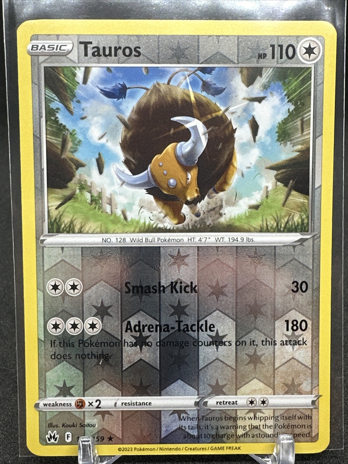 TAUROS 106/159 Reverse Holo Rare Crown Zenith Pokemon TCG Card NM/MINT ...
