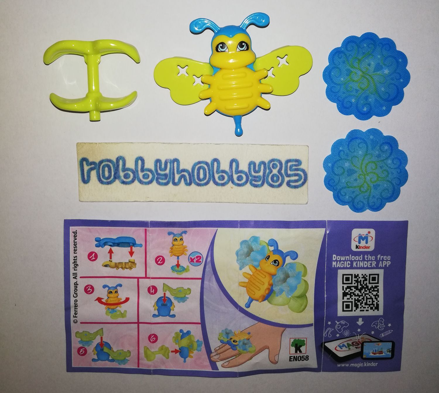 EN058 Yellow Butterfly + Paper Kinder Surprise Italy 2018/2019 Youmitik ...