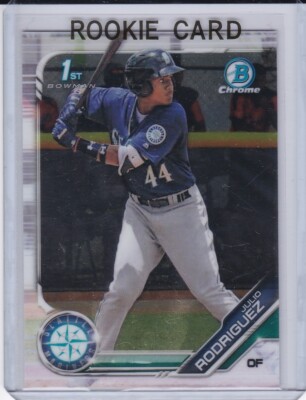 JULIO RODRIGUEZ ROOKIE CARD 2019 Bowman Chrome 1st RC Baseball SEATTLE ...
