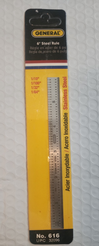 General Tools 616 Ruler,Stainless Steel,6 In Length | eBay