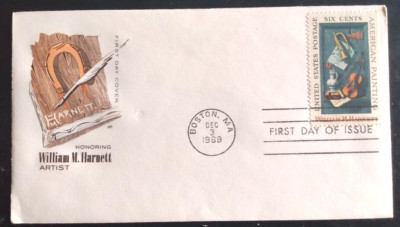 WILLIAM H HARNETT ARTIST STILL LIFE PAINTINGS farnam HORSESHOE CACHET ...