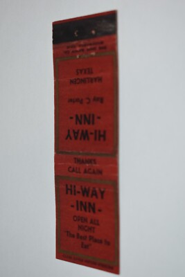 Hi-way Inn Harlingen Texas 20 Strike Matchbook Cover | eBay