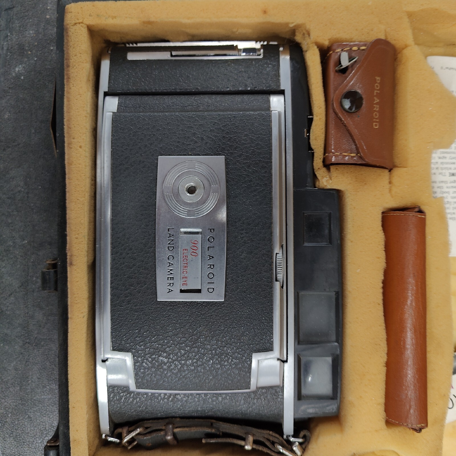Antique "Polaroid 900 Electric Eye Land Camera" w/Leather Case Vintage ...