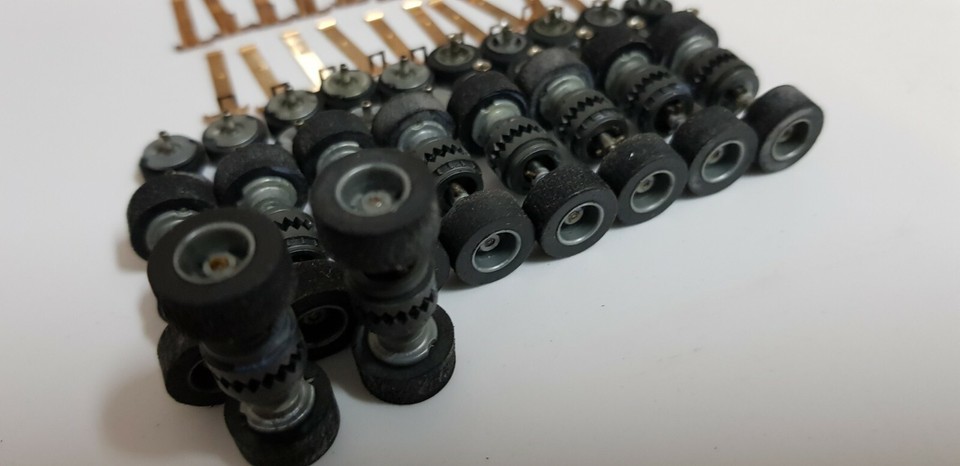TYCO TCR shoes,rear and front wheels set 10sets each. chassis parts. | eBay