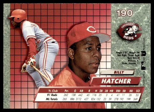 1992 Ultra Billy Hatcher Cincinnati Reds #190 | eBay