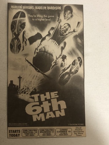 The Sixth Man Movie Print Ad Kadeem Hardison Marlon Wayans Tpa5 | eBay