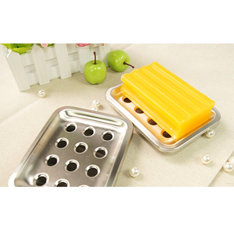 Stainless Steel Soap Dish Tray Double Layer Soap Box Holder Drainer for ...