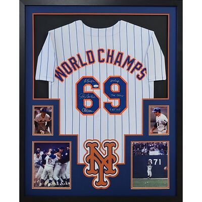 1969 Mets Framed Signed Jersey JSA Autographed New York Mets World ...