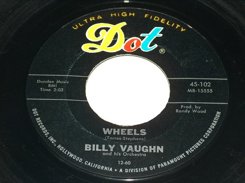 45 RPM Billy Vaughn Orange Blossom Special, Wheels Dot Rock Vinyl ...