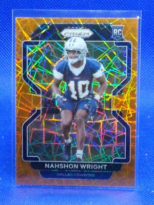 2021 Panini Prizm Nashon Wright Orange Lazer Prizm RC #438 Dallas ...
