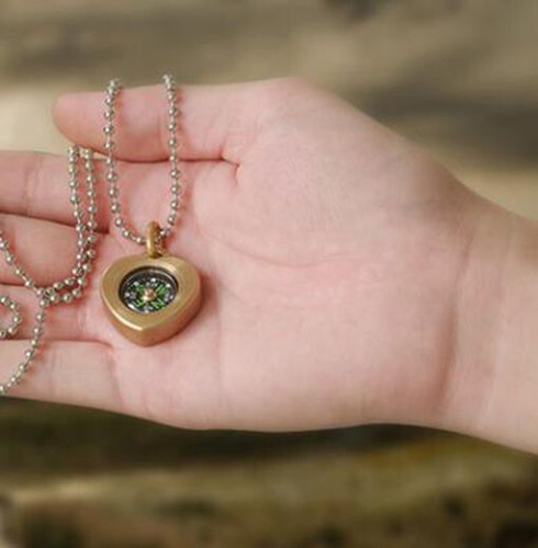 EDC 1 PC Mini Waterproof Compass Heart Shape Brass/ Titanium Compass ...