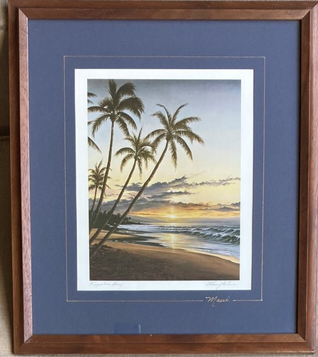 Maui Hawaii Framed Signed Art Print Artist Larry Dotson Beach Ocean ...