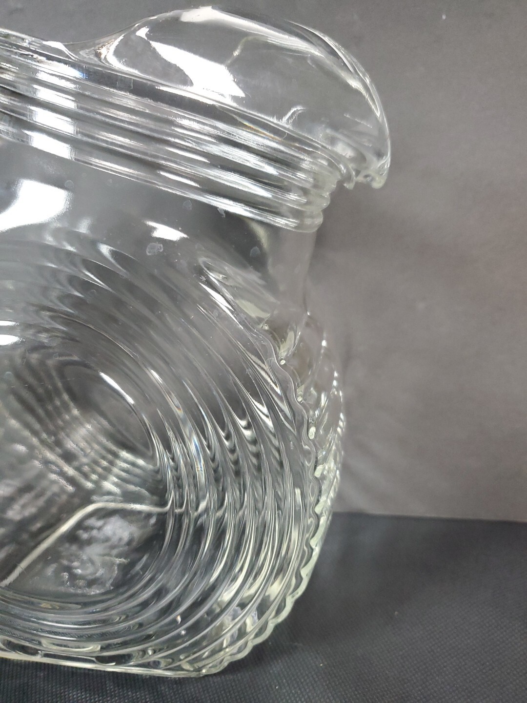 Vintage Big Ben Art Deco Clear Depression Glass Tilted Pitcher Bullseye ...