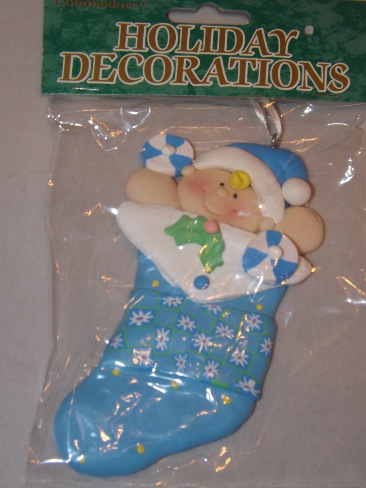 Commodore Resin Ornament - Baby Blue Christmas Stocking | eBay
