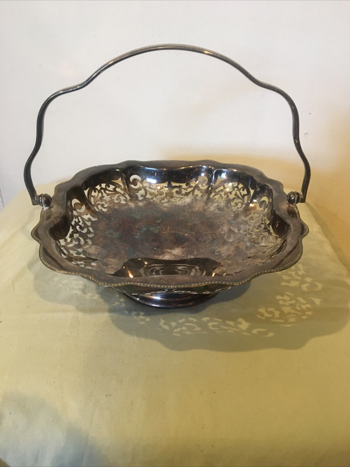 Brides Basket w/ Handle Regis Plate Reg EPNS England Silverplate ...
