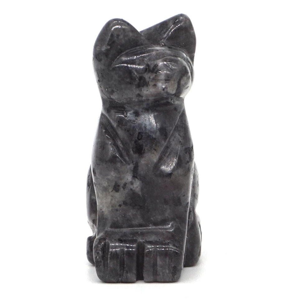 2" Stone Carving Cat Statue Natural Gems Crystal Reiki Healing Figurine ...