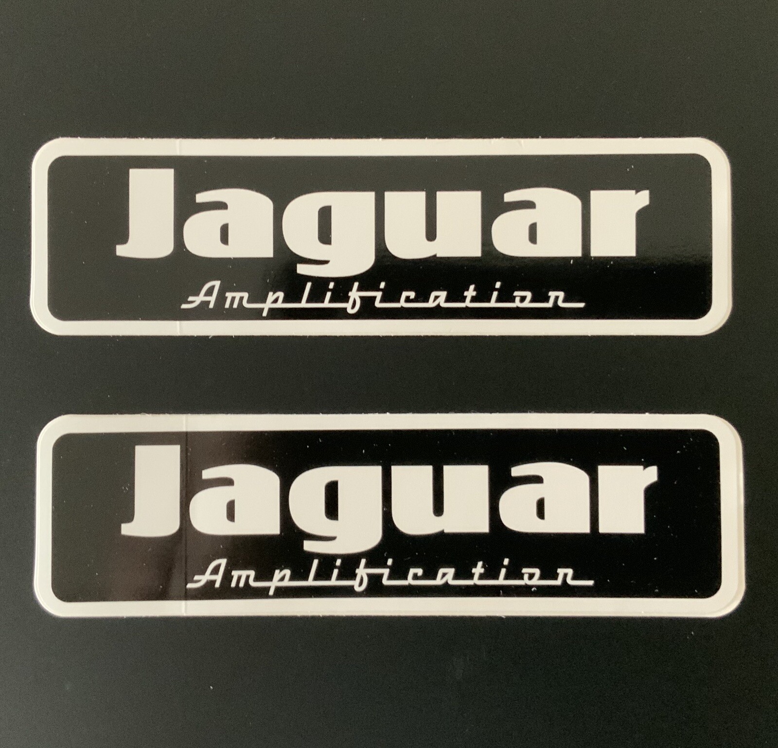 JAGUAR AMPLIFIER STICKERS (2) PAIR- NEW GREAT FOR JAGUAR AMP PLAYER ...