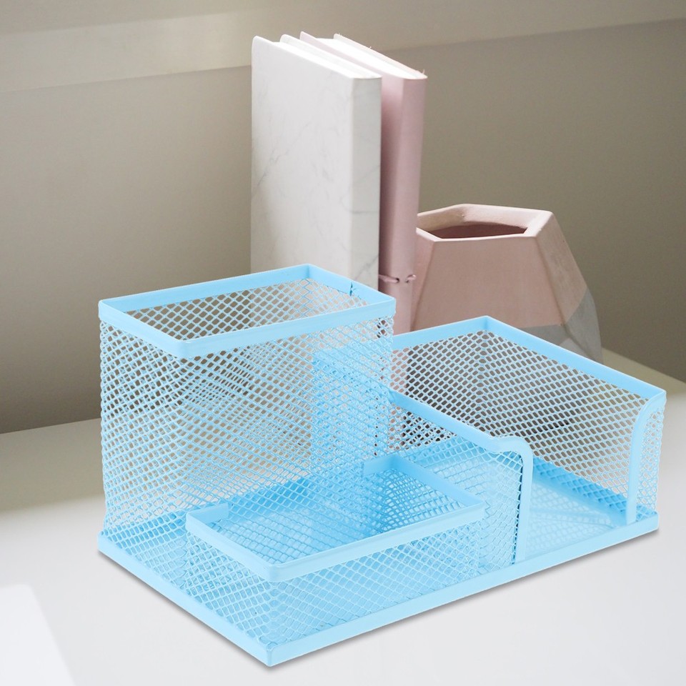 Desk Organizer Pen Holder Metal Mesh Pen Bucket Large Capacity Pen ...