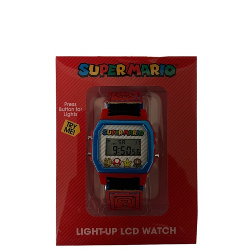 Super Mario Light Up LCD Digital Watch With Alarm &Nylon Strap New | eBay