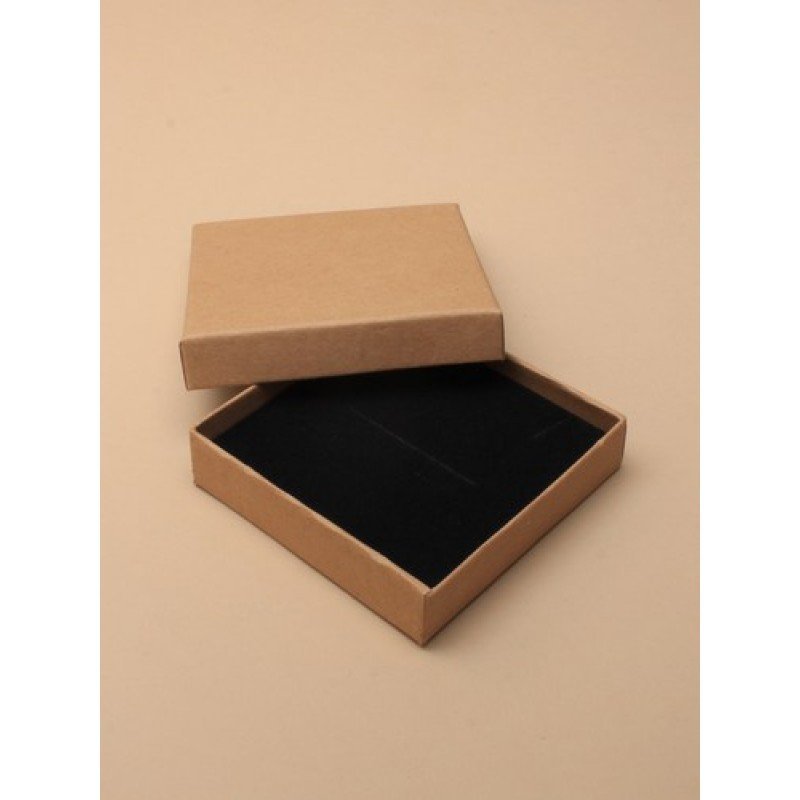 Pack of 12 Natural Brown Card Gift Jewellery Boxes Black Insert ...