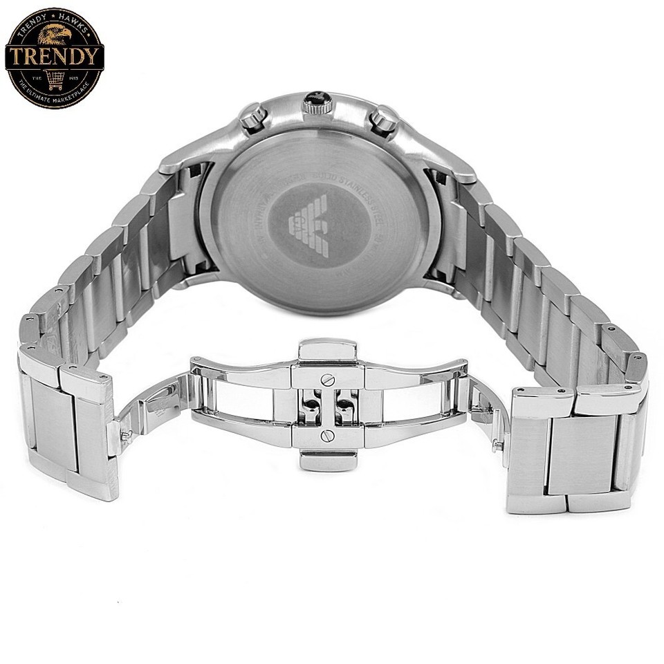 NEW EMPORIO ARMANI AR2434 MEN'S WATCH CHRONOGRAPH BLACK DIAL | eBay