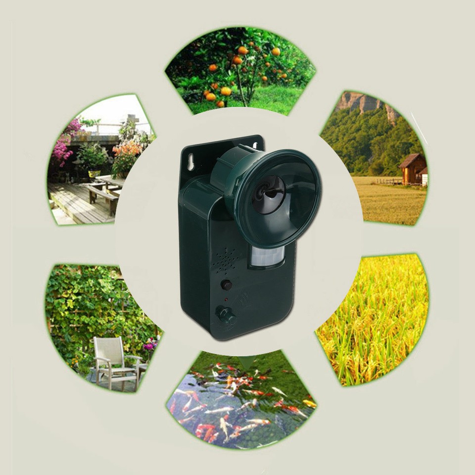 Outdoor Battery Ultrasonic Bird Cat Dog Mouse Animal Repeller Scarer ...