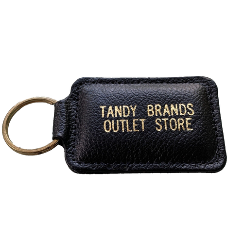 TANDY Brands Outlet Store Keychain Puffy Leather Type Vintage 3.5"x1.5 ...