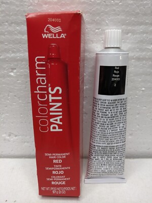 Wella Color Charm Paints Tube Red 2 oz Semi Permanent Hair color Sealed ...