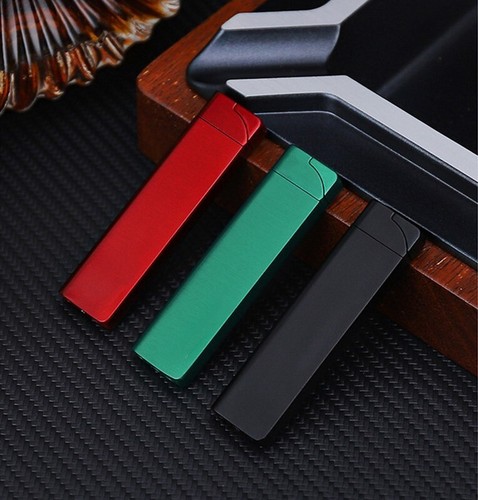 Ultra Thin Refillable Butane Lighter Small Metal Windproof Jet Torch ...