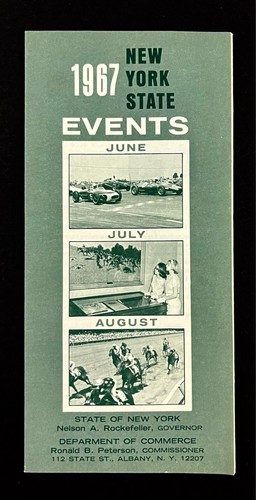 1967 New York State Events Summer Calendar Sports Music Vintage Travel ...