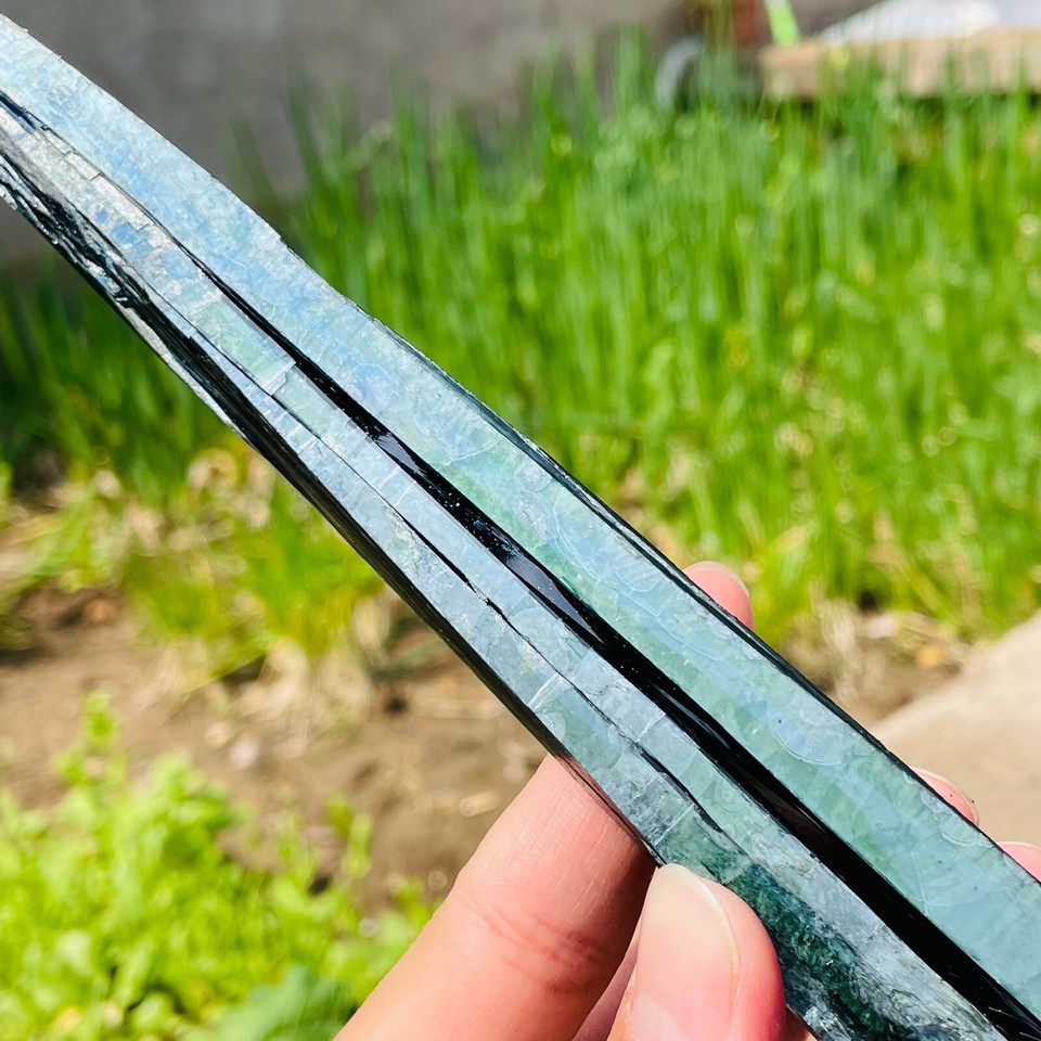 176g Long Natural Blue Vivianite Quartz Crystal Hydrous Iron Phosphate ...