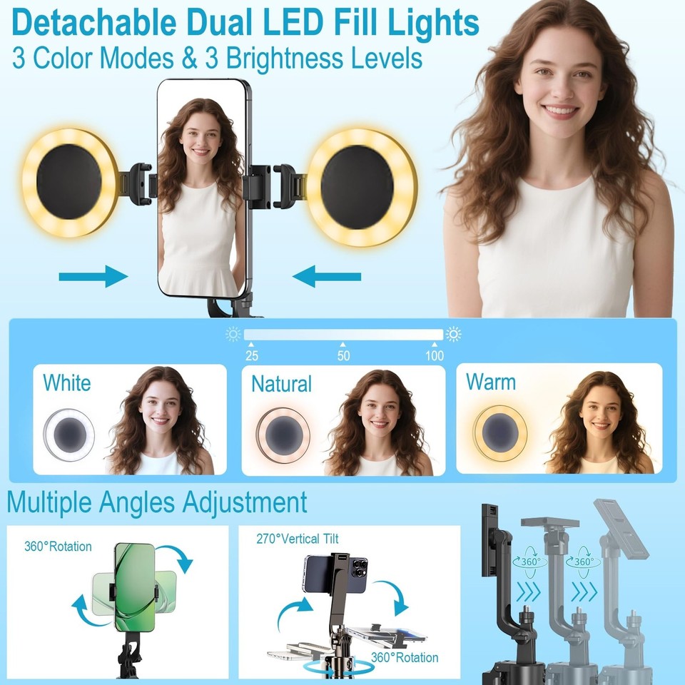 Vlogging Kit for iPhone/Android, 63”Auto Face Tracking Tripod for iPhone w | eBay