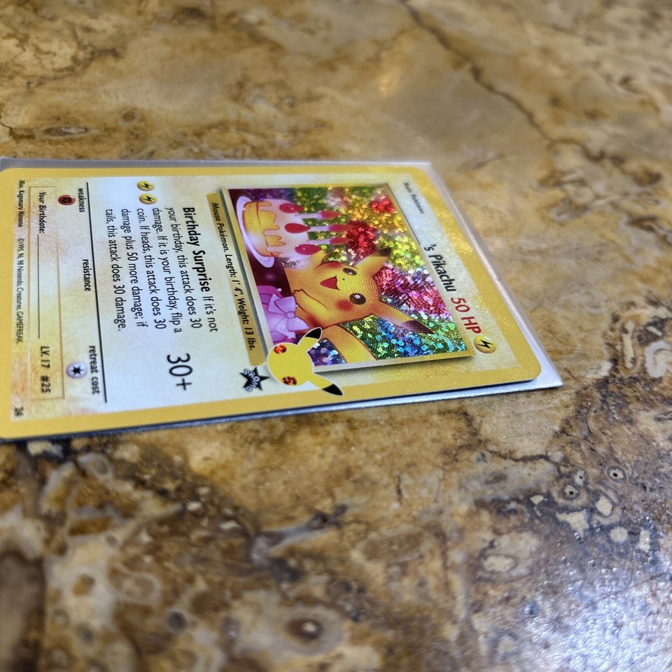 Birthday Pikachu Holo 24 Celebrations Classic Collection Pokémon 2021 ...