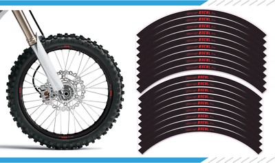 EXCEL RED MOTOCROSS MX RIM DECALS GRAPHICS STICKERS 17" / 17" BLACK | eBay