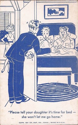 ARCADE CARD - COMIC RISQUÉ - "Let Me Go" ©1944 | eBay