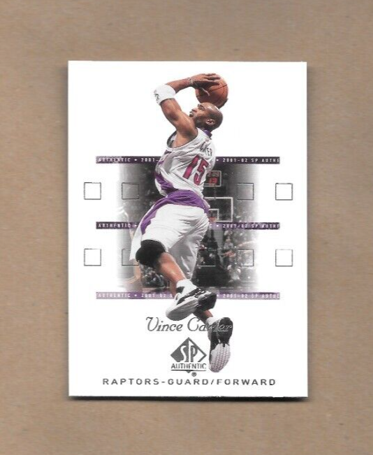 2001-02 Upper Deck SP Authentic Vince Carter Card #82 Toronto Raptors ...