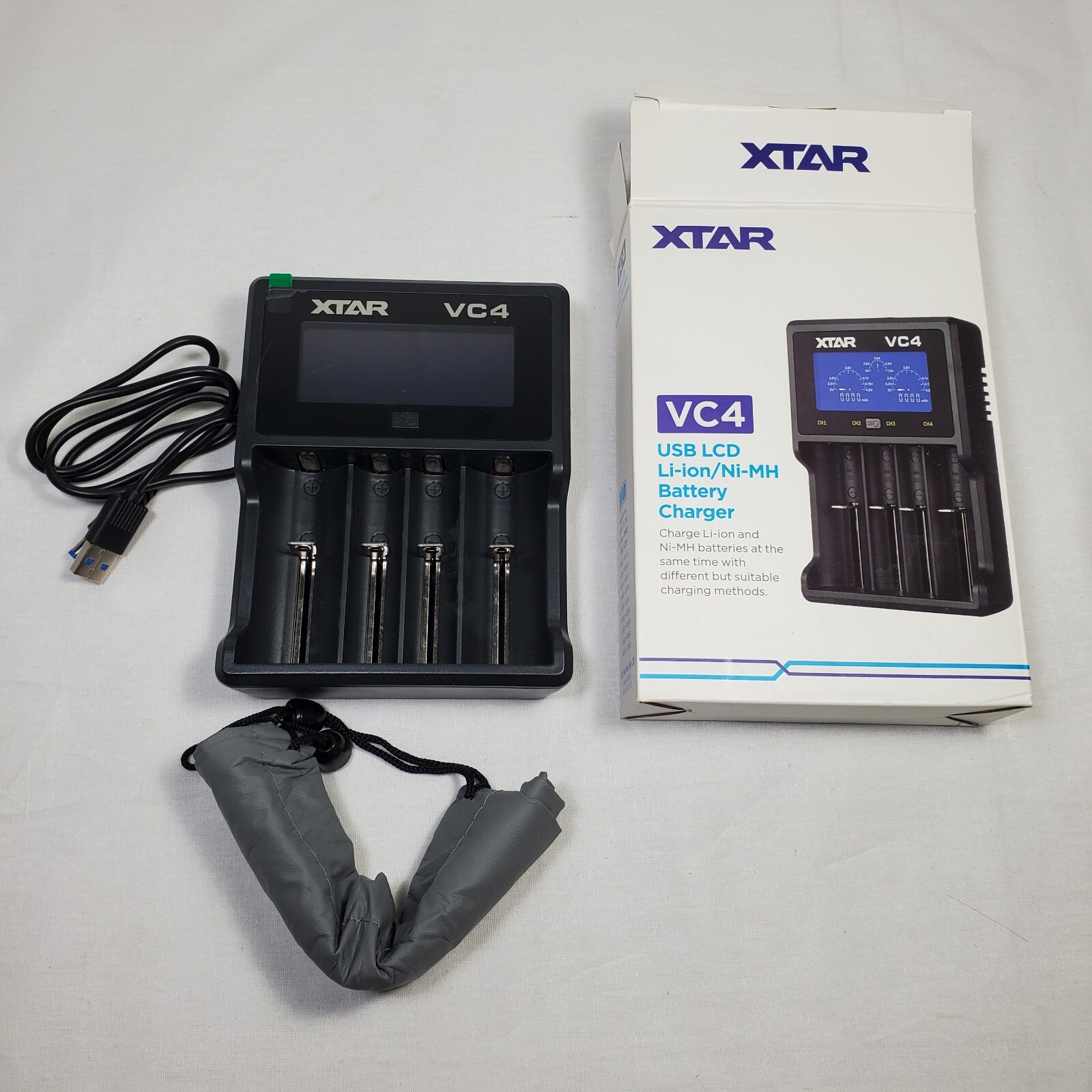 Xtar VC4 USB Battery Charger LCD Display Li-ion Ni-MH 14500 18650 32650 ...