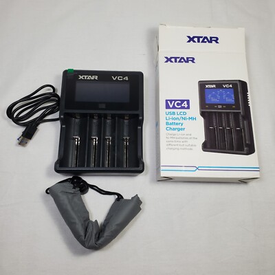 Xtar VC4 USB Battery Charger LCD Display Li-ion Ni-MH 14500 18650 32650 ...