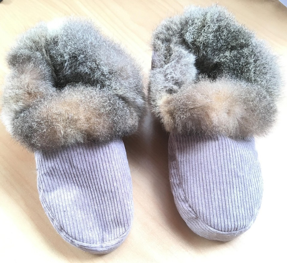 New Zealand Possum Fur Moccasin Style Slippers with Soft Leather Sole ...