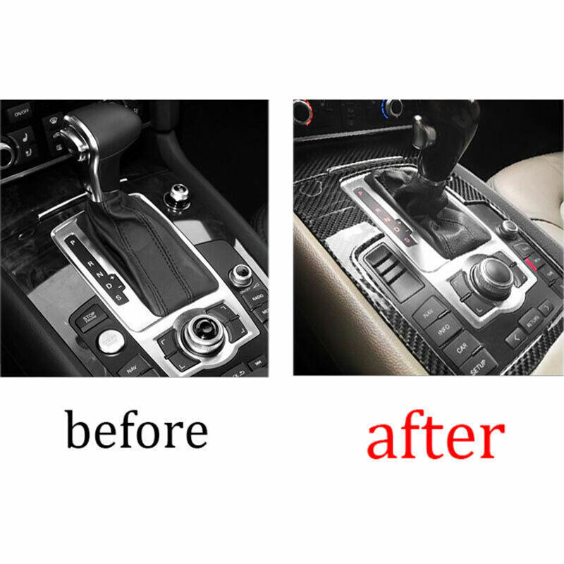 For Audi Q7 2006-2015 Real Carbon Fiber Car Middle Console Gear Shift ...
