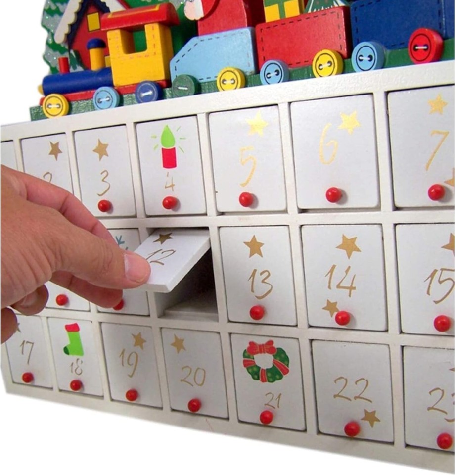 Large Wooden Advent Calendar With Easy Open Door Family Holiday ...
