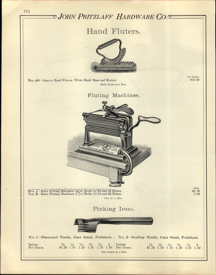 1903 PAPER AD Streeter Sensible Sad Iron Tailors Geneva Hand Fluter ...