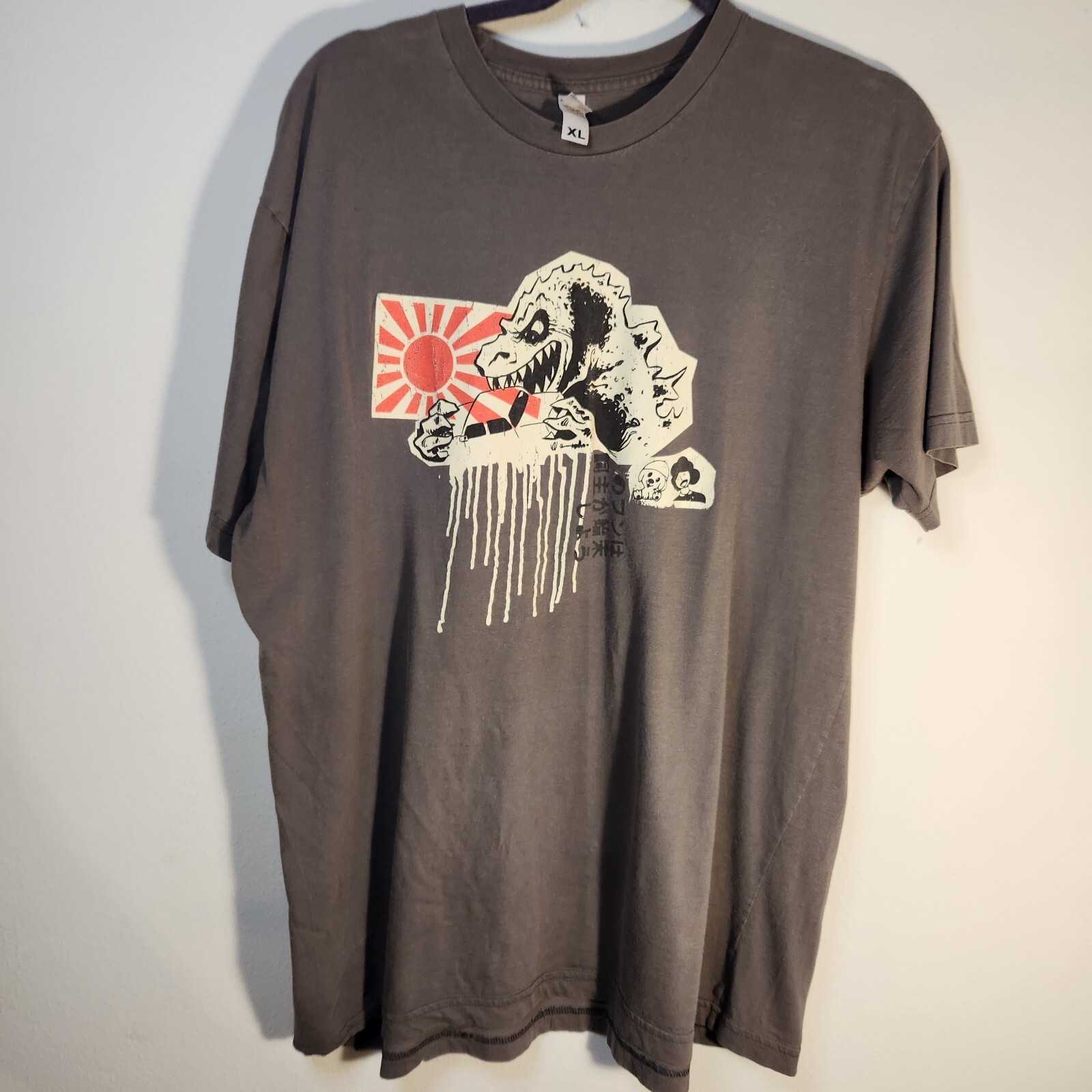 Vintage Godzilla Rising Sun T shirt Gray "Rare" Size XL by Shirt.woot ...