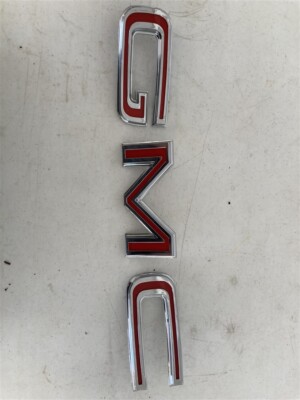 1966 GMC Grille Emblem Pickup Suburban Truck Squared Off Letters Red ...