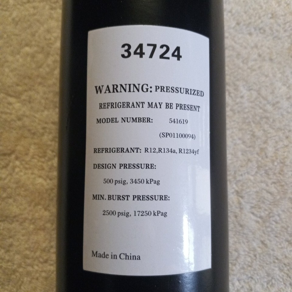 Robinair 34724 Pressurized Refrigerant R12 R134a R1234yf Filter Dryer ...