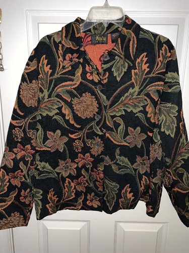 David Paul New York Womens Size XL Floral Toile Paisley Blazer Jacket ...