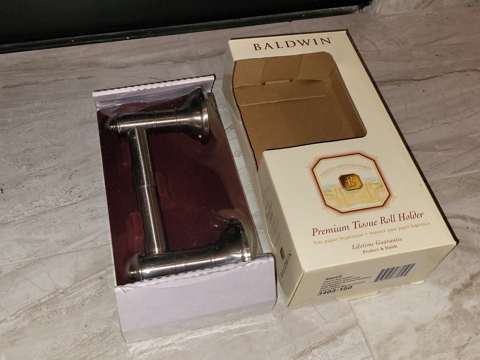 Baldwin Premium NAPOLI Brass Tissue Roll Holder 3403-150 & 2 Towel ...