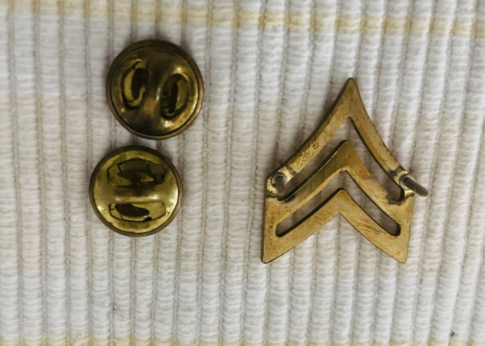 2 US Army Sergeant Rank Collar Insignia Double Chevron | eBay