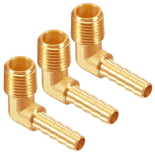 3PCS Brass 3/8" NPT Male to 5/8" Barb 90 Degrees Elbow Hose Barb ...